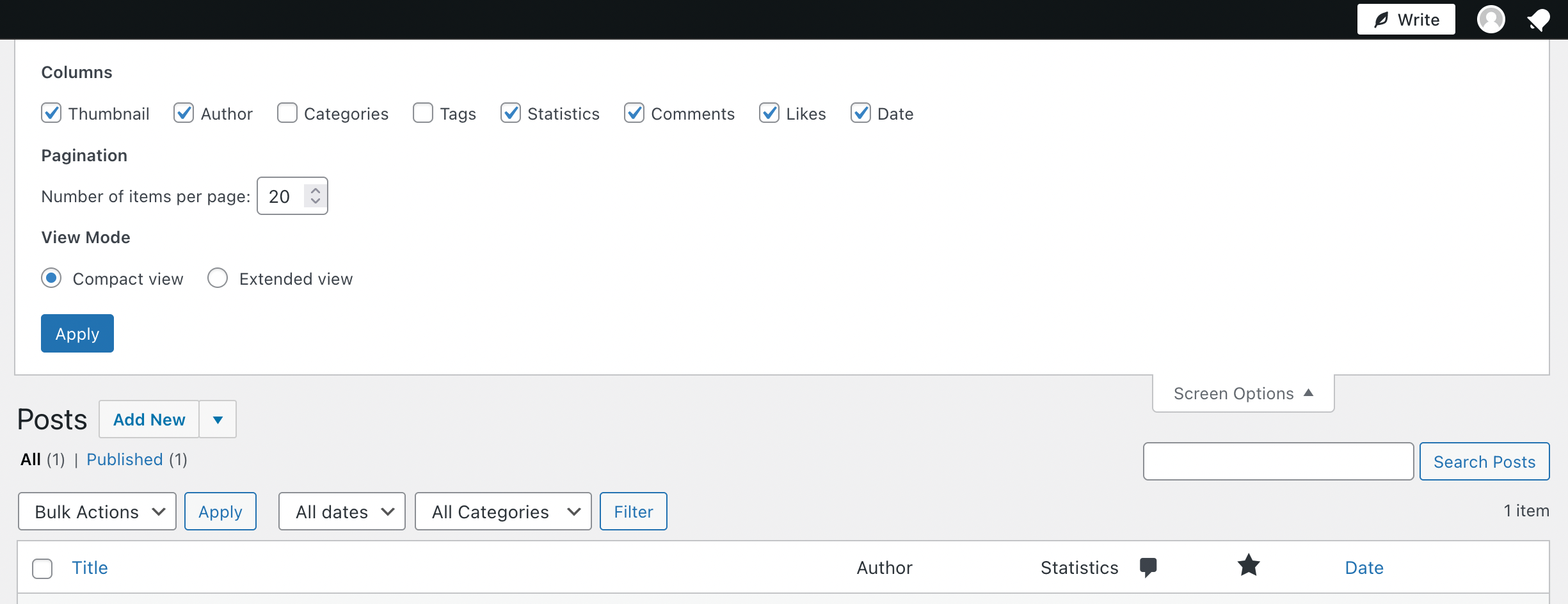 Extend and Create Screen Options in the WordPress Admin